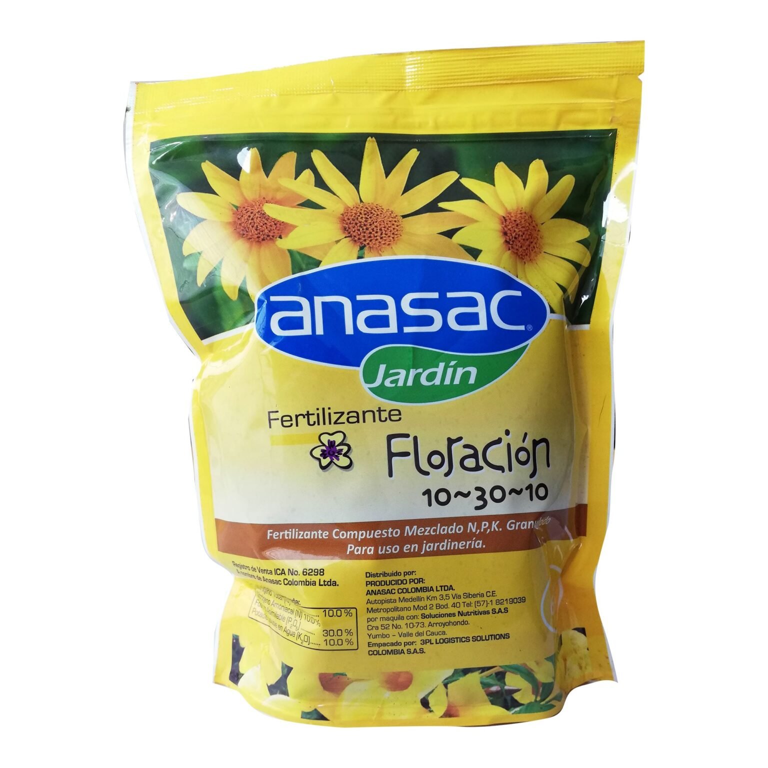 FERTILIZANTE GRANULADO 10-30-10 FLORACION DOYPACK (600 GR) - Anasac ...